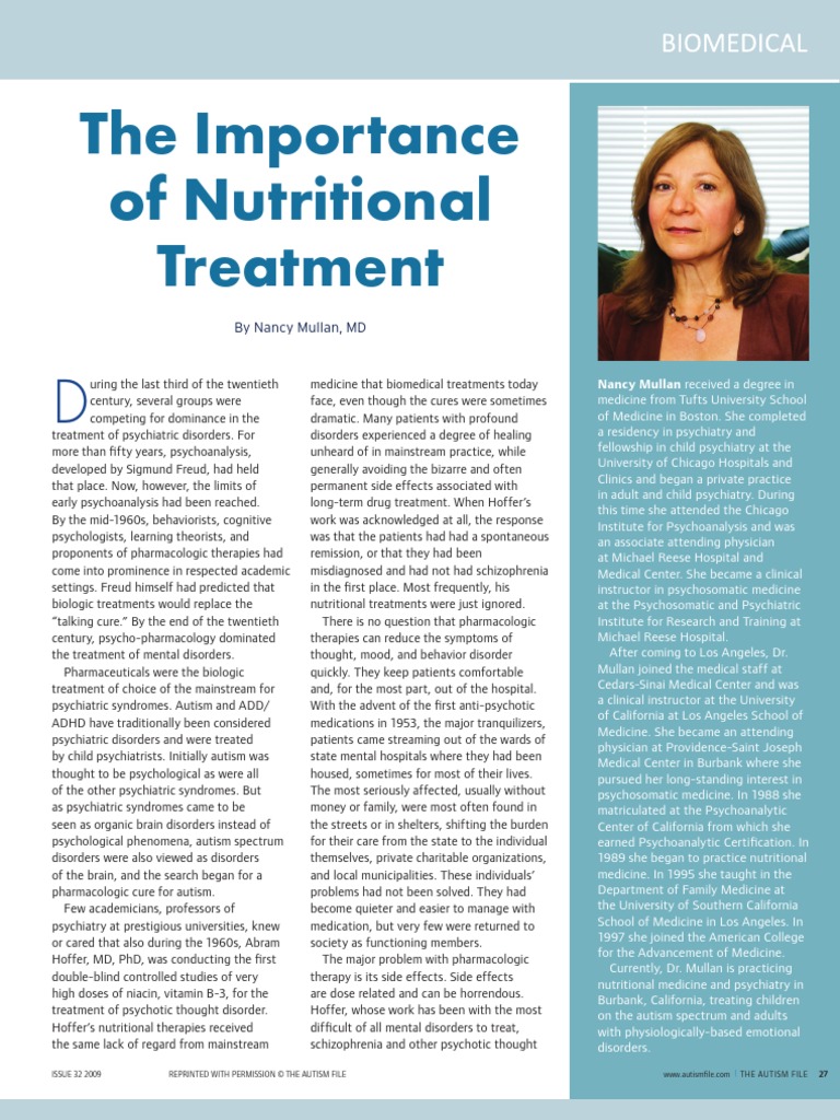 The Importance of Nutritional Treatment by Nancy Mullan, MD | PDF ...