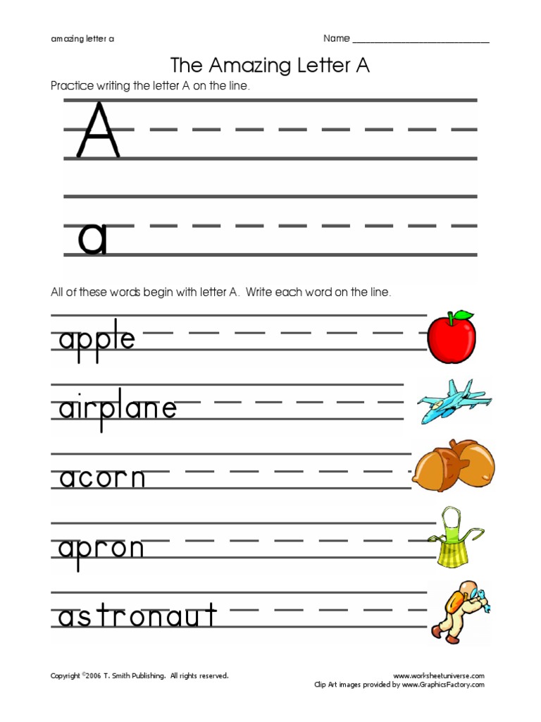 Apple Airplane Acorn Apron Astronaut: The Amazing Letter A | PDF | All ...