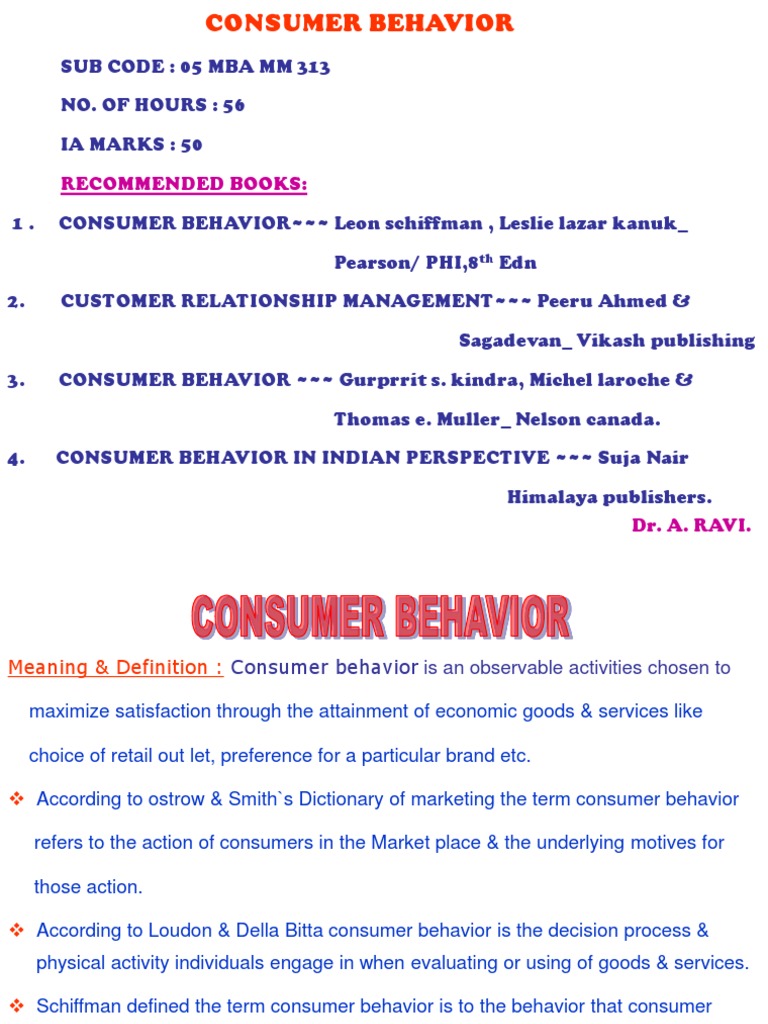 Why (Need) of Consumer Behavior Study | PDF