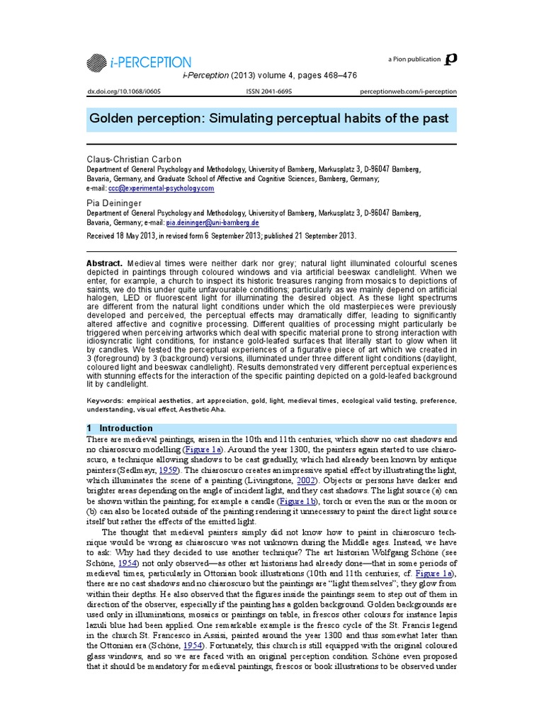 Golden Perception Simulating Perceptual Habits of The Past | PDF ...