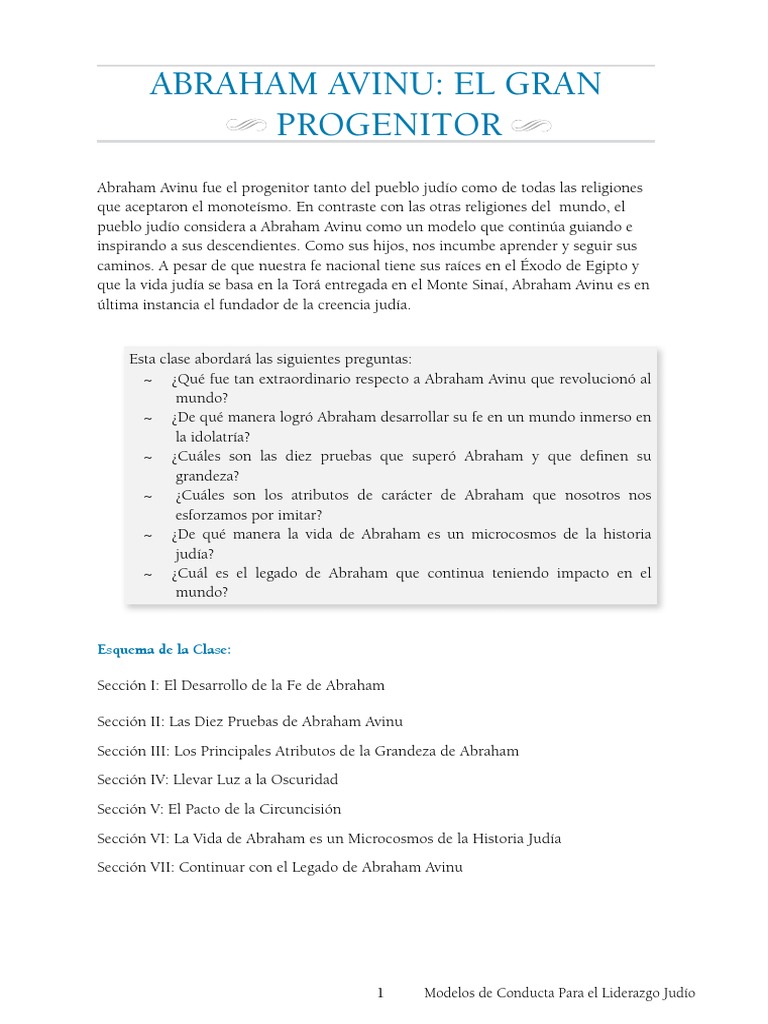 Abraham Avinu: Modelo de Liderazgo Judío | PDF | Filosofía | Religión y ...