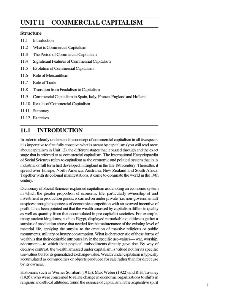 Commercial Capitalism | PDF | Mercantilism | Capitalism
