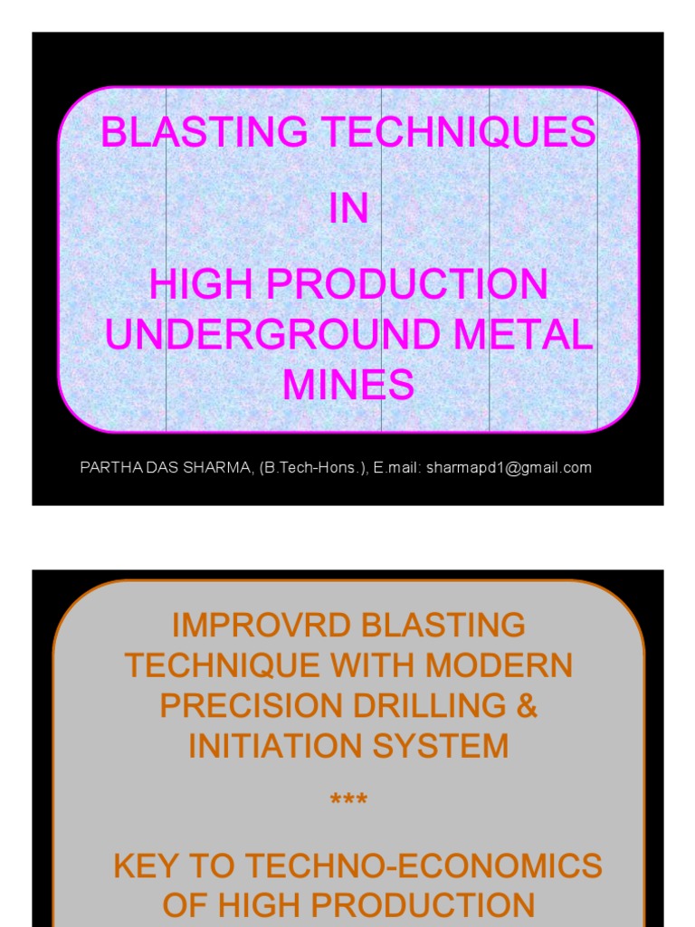 Long Hole Blasting in Underground Mining | PDF | Drilling | Mining
