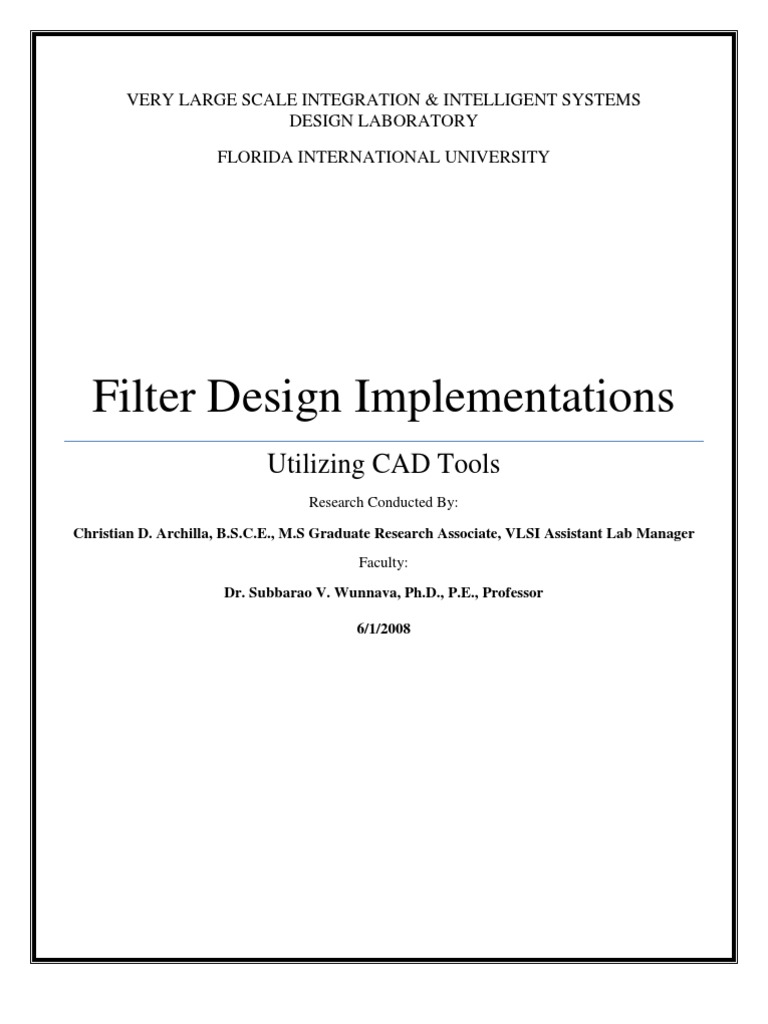 Filter Design | PDF | Electronic Filter | Low Pass Filter