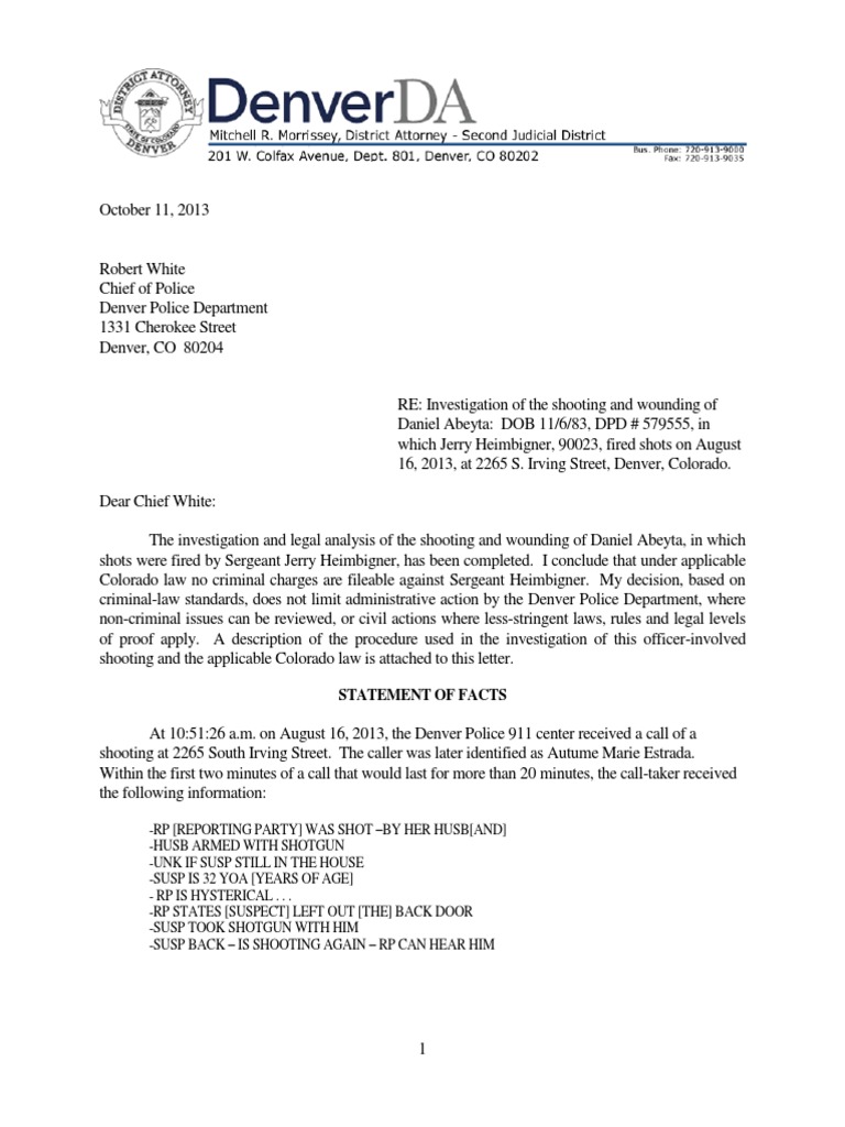 Daniel Abeyta Shooting Decision Letter | PDF | Grand Juries In The ...