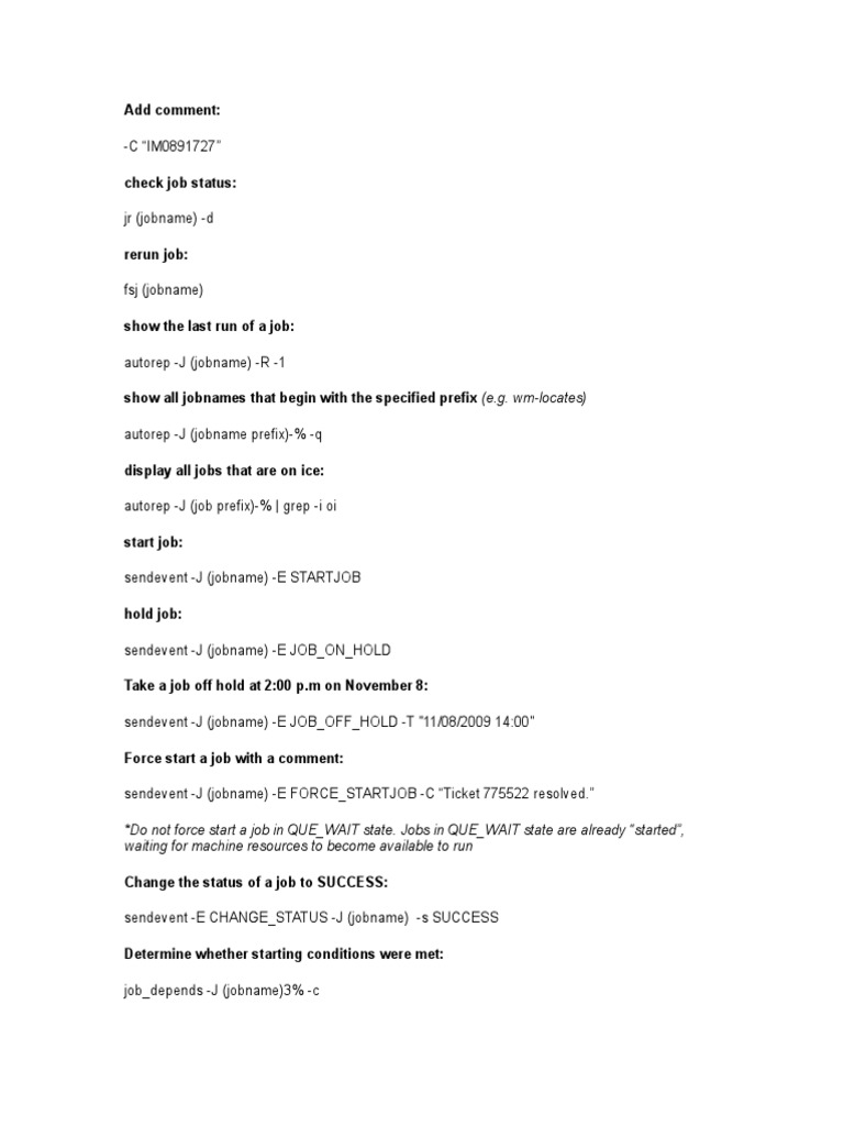 Autosys Commands