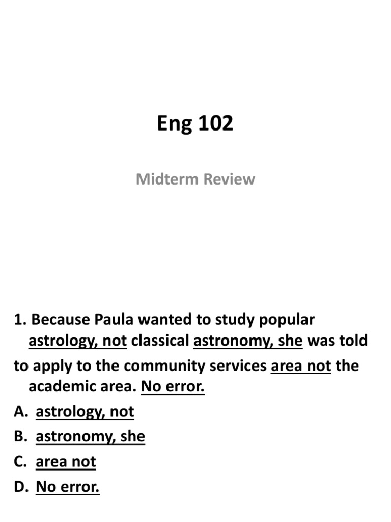 Eng 102 Midterm ReviewAnswers | PDF | Citation