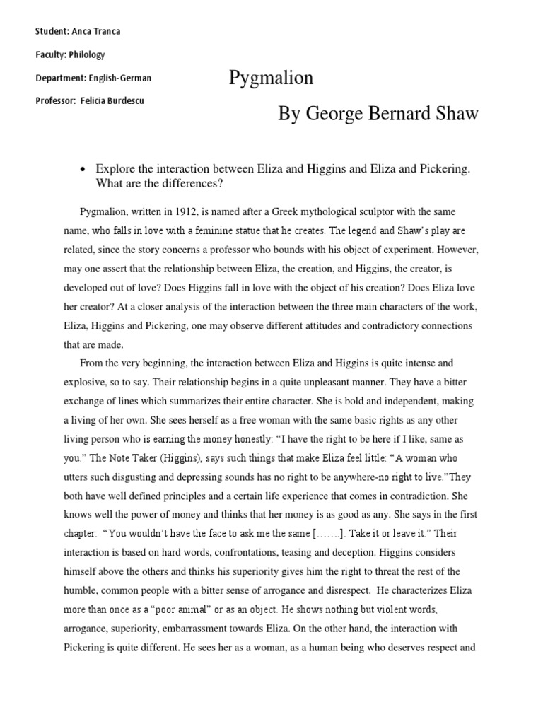 Pygmalion | PDF | Pygmalion (Play)