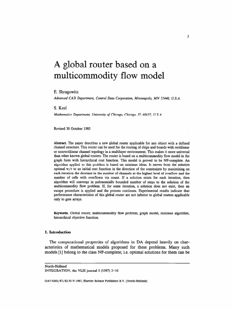 A Global Router Based On A Multicommodity Flow Model | PDF | Mathematical Optimization | Routing