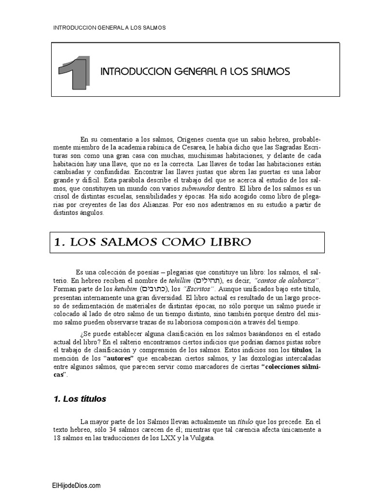 Estudio Acerca de Los Salmos | PDF | Salmos | Septuaginta