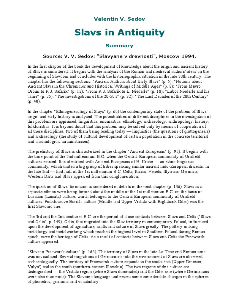 The Formation and Migration of Early Slavic Peoples: An Analysis of ...