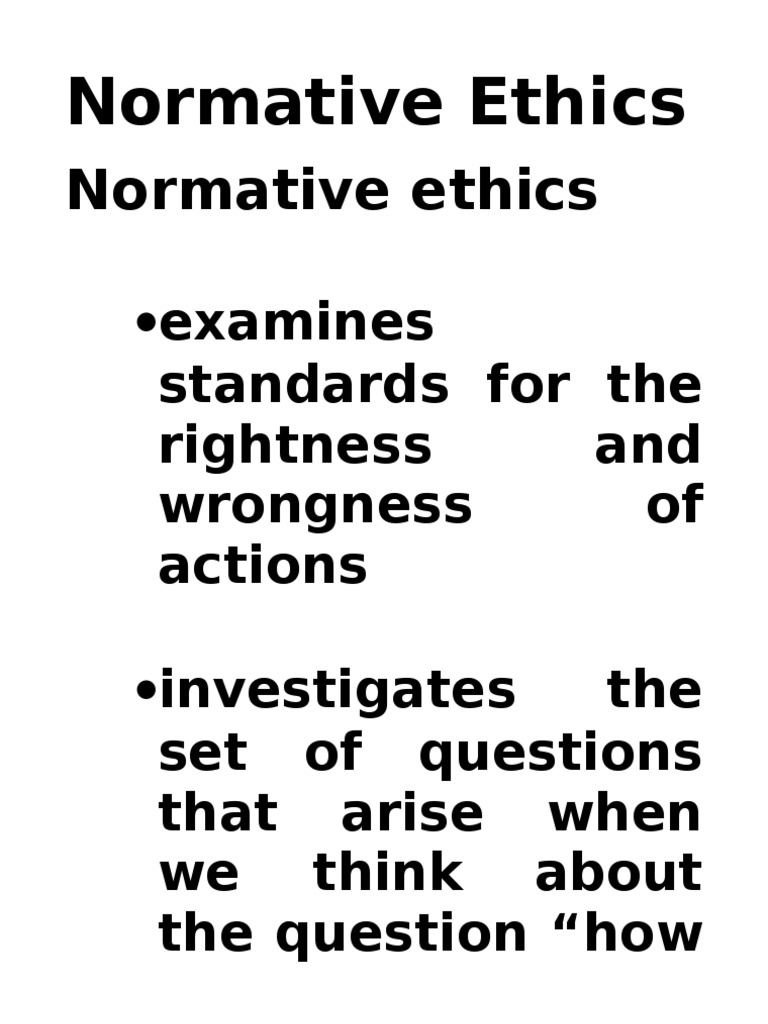 Normative Ethics | PDF