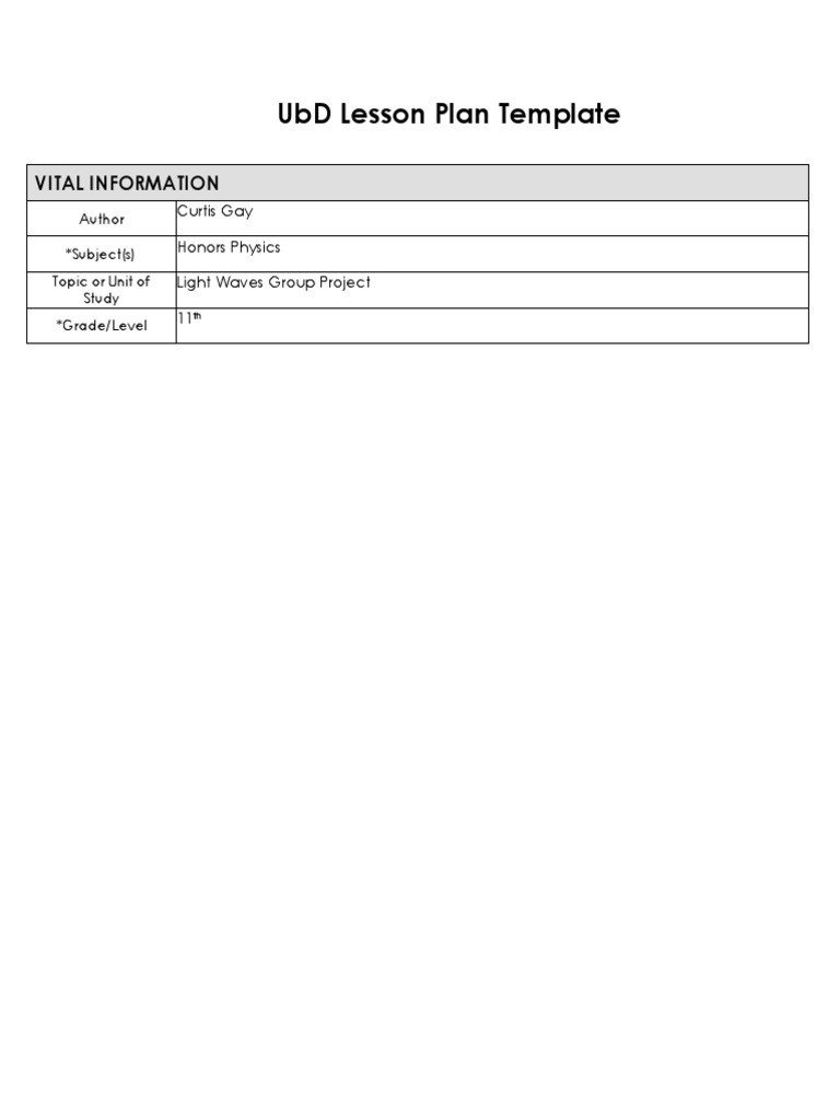 Light Waves Project Lesson Plan | PDF | Optics | Lens (Optics)
