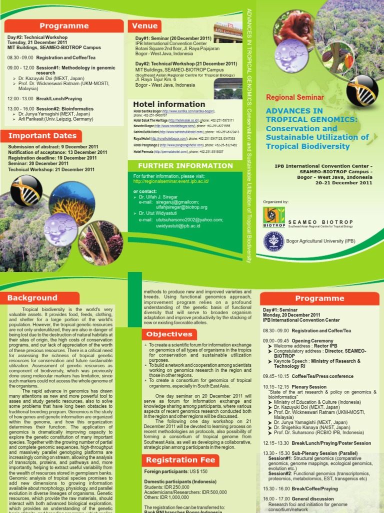 Leaflet Regional Seminar Genomics | PDF | Genomics | Genetics