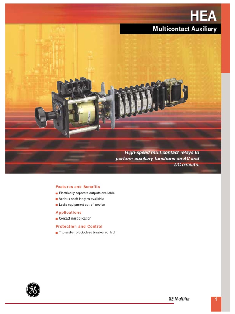 GE Lockout Relay HEA Manual | PDF | Relay | Alternating Current