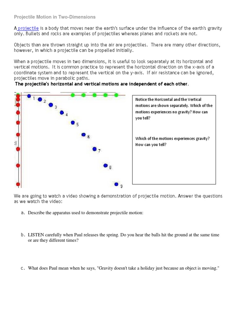 Projectile Motion In Two Download Free Pdf Projectiles Cartesian Coordinate System