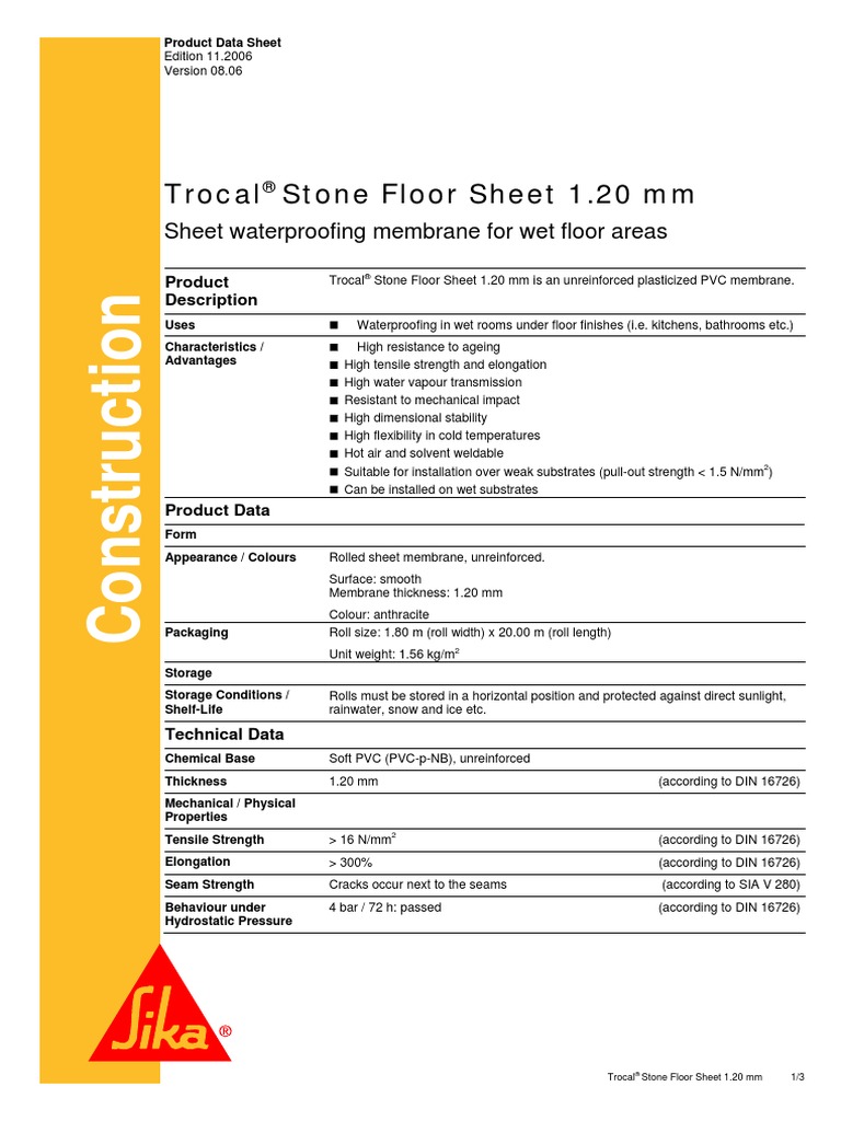 Trocal Stone Floor Sheet 1.2 | PDF | Polyvinyl Chloride | Welding