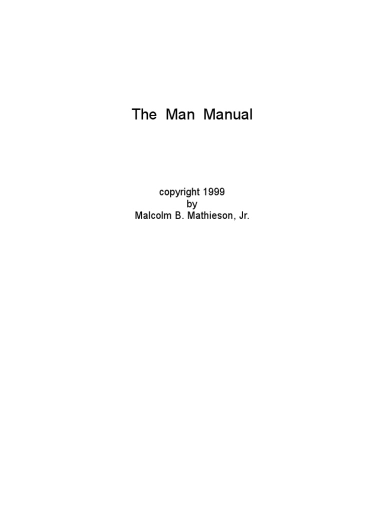 Man Manual | PDF