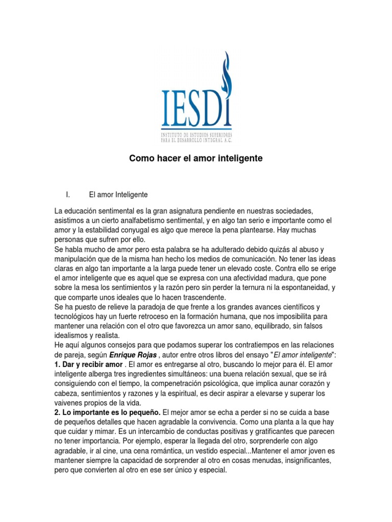 Como Hacer El Amor Inteligente | PDF | Relaciones sexuales | Amor