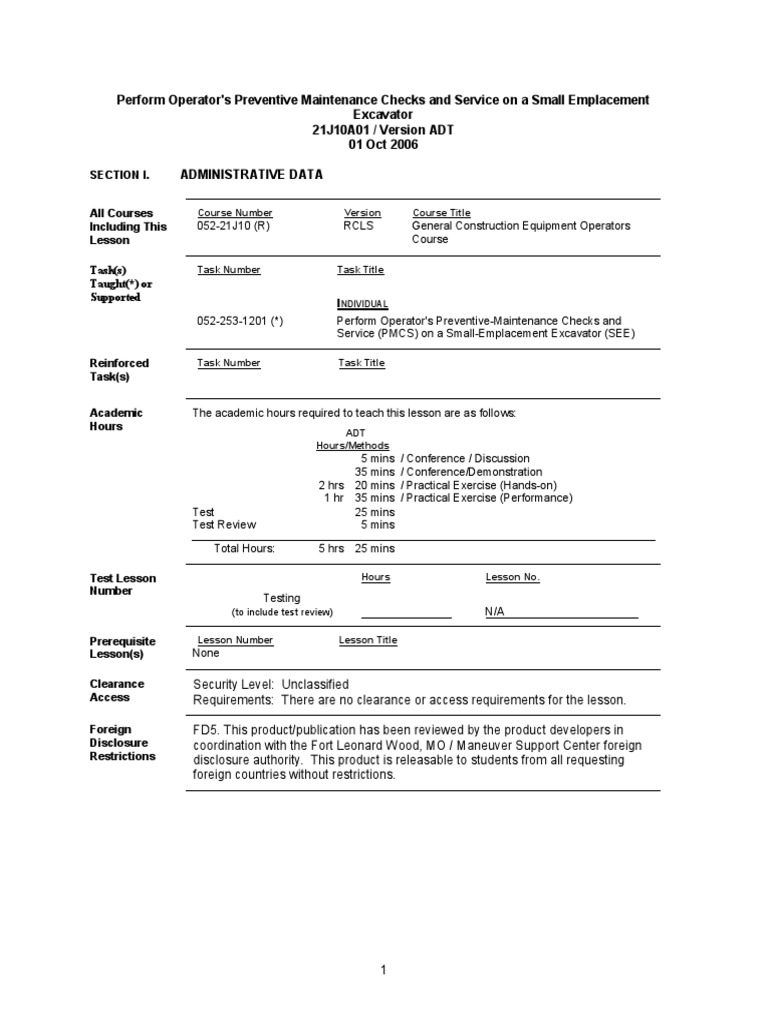 2006 US Army LessonPlans A01 SEE PMCS 25p | Vehicles | Vehicle ...