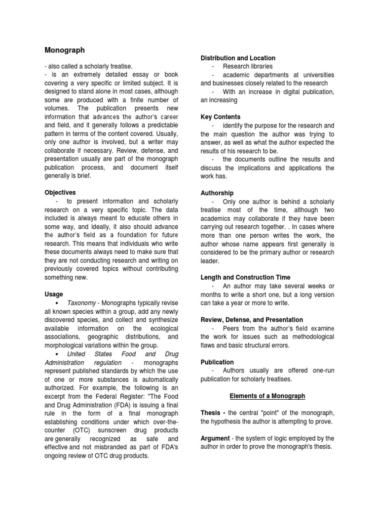 Monograph: Taxonomy - Monographs Typically Revise | PDF | Academic ...
