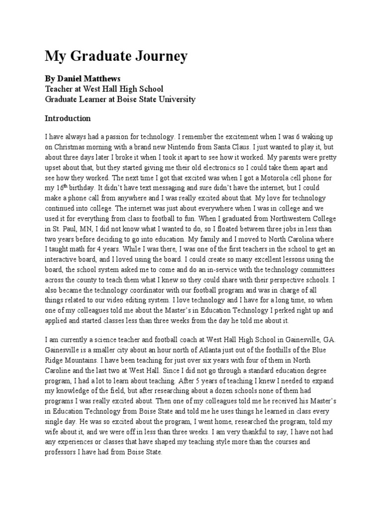 My Graduate Journey | PDF | Instructional Design | Educational Technology