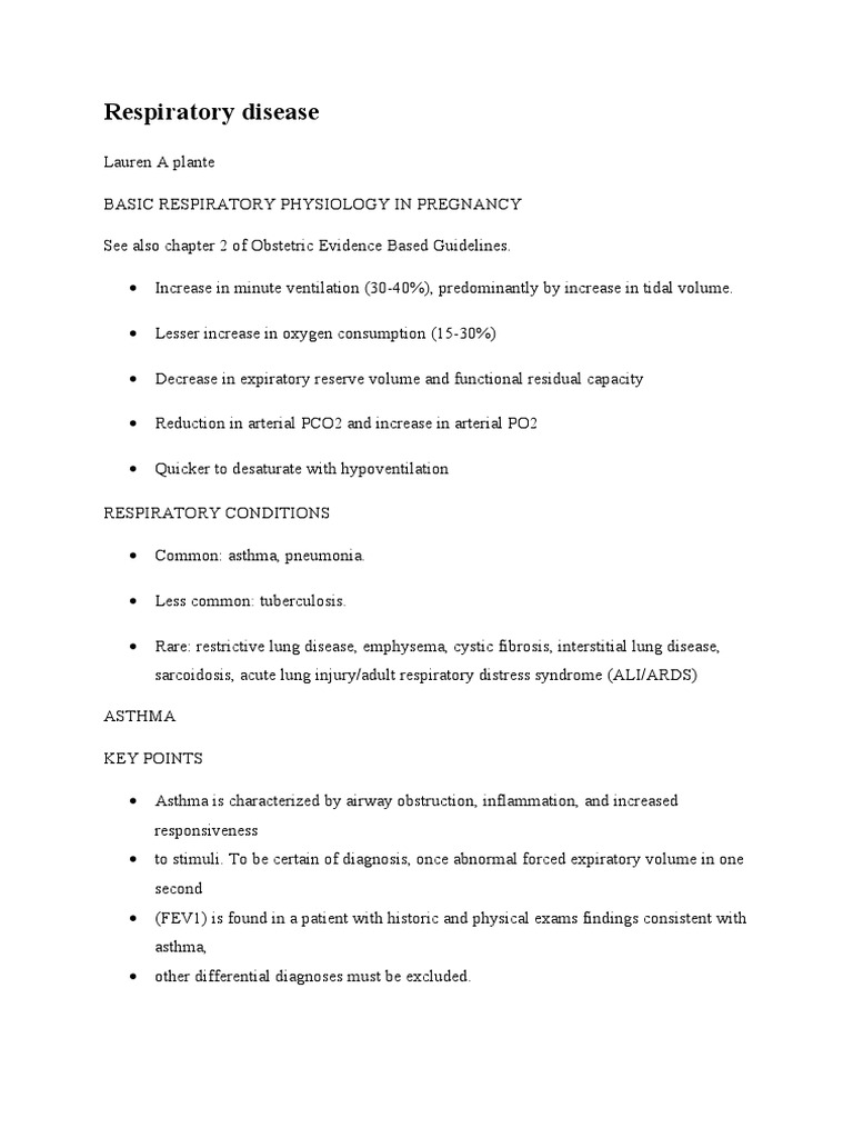 Respiratory Disease | PDF