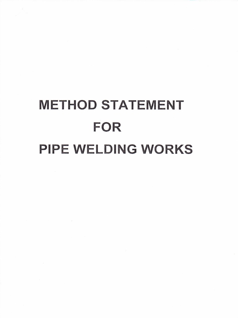 Method Statement Pipe Welding | PDF | Quality Assurance | Pipe (Fluid ...