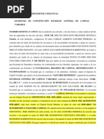 Ejemplo de Una Escritura de Constitucion de Empresa S.A de C.V en El Salvador | PDF | Junta ...