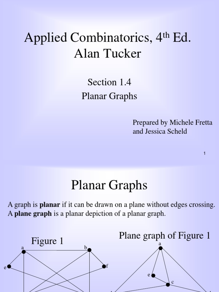 Applied Combinatorics, 4 Ed. Alan Tucker: Section 1.4 Planar Graphs | PDF | Vertex (Graph Theory ...