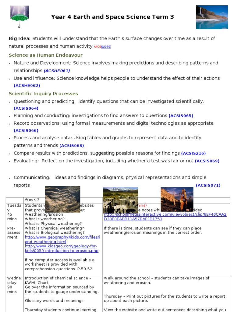 Year 4 Earth and Space Science Term 3 | PDF | Soil | Science