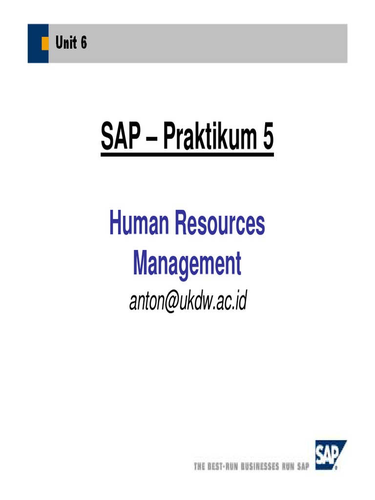 SAP - Praktikum 5: Human Resources Management Management | PDF