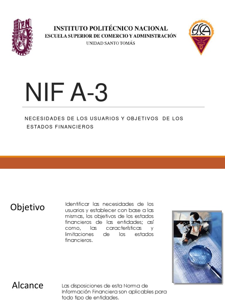 NIF-A3 EXPO | Contabilidad | Estado financiero
