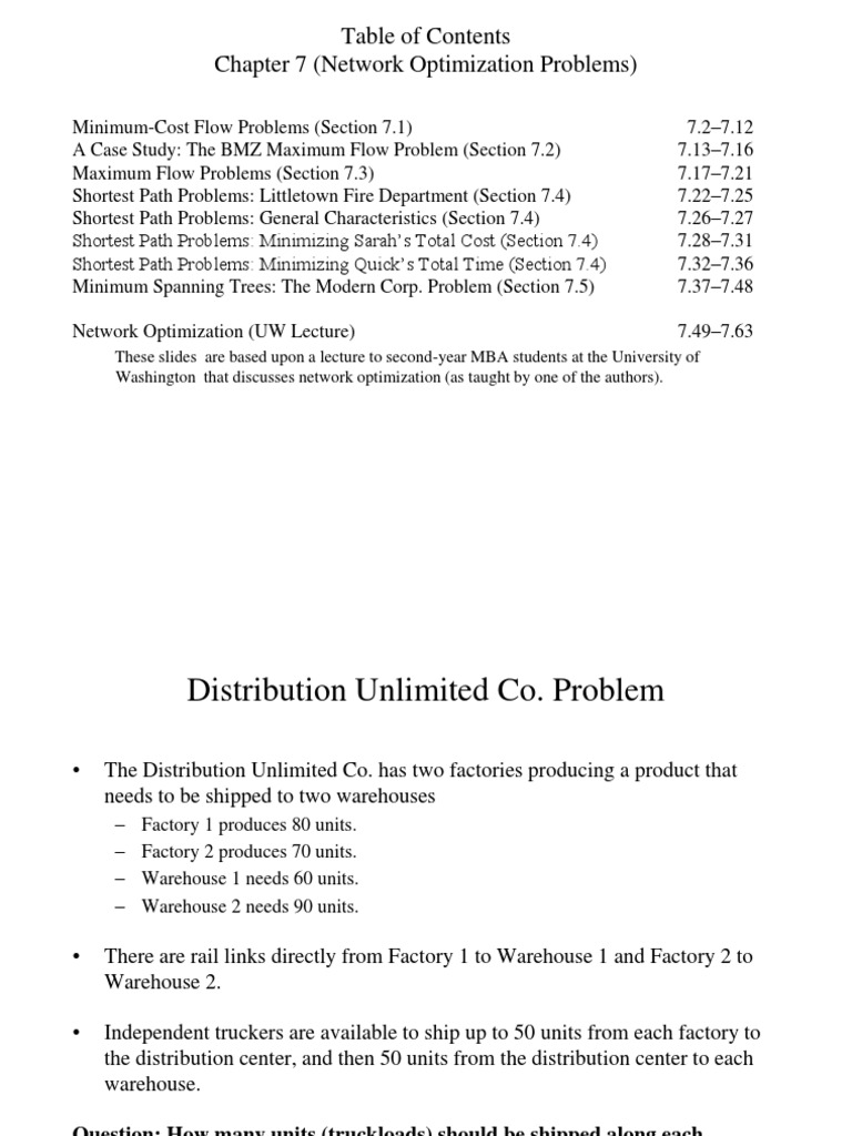 Chapter 7 (Network Optimization Problems) | PDF | Computer Network ...