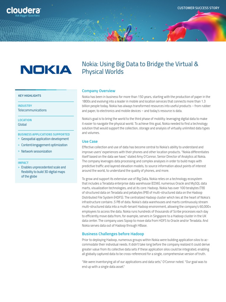 Cloudera Nokia Case Study Final | PDF | Apache Hadoop | Big Data