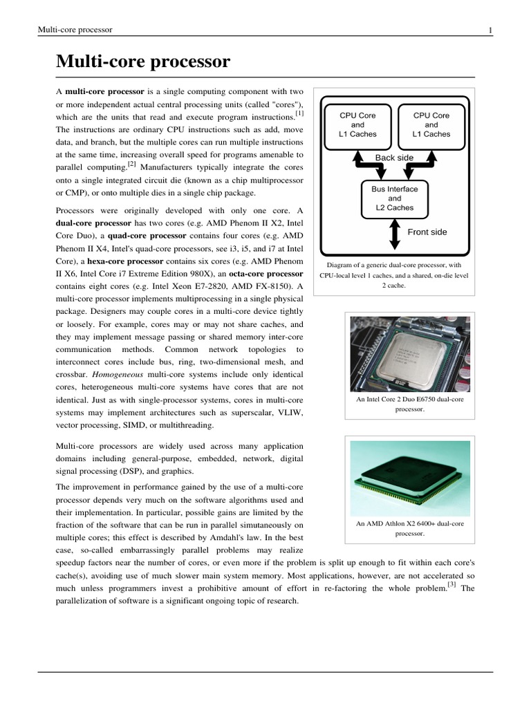 An In Depth Look At Multi Core Processor Design Development Applications And The Transition To