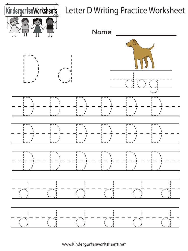 Letter D Writing Practice Worksheet | PDF