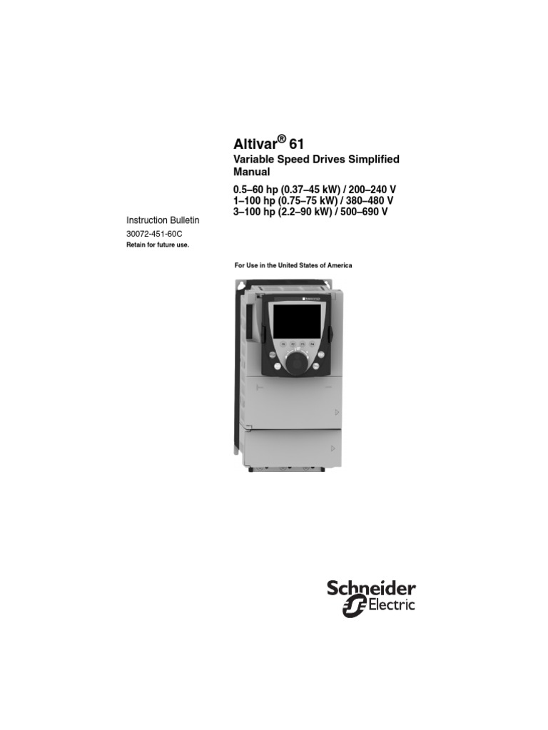 Altivar 61: Variable Speed Drives Simplified Manual | PDF | Fuse ...