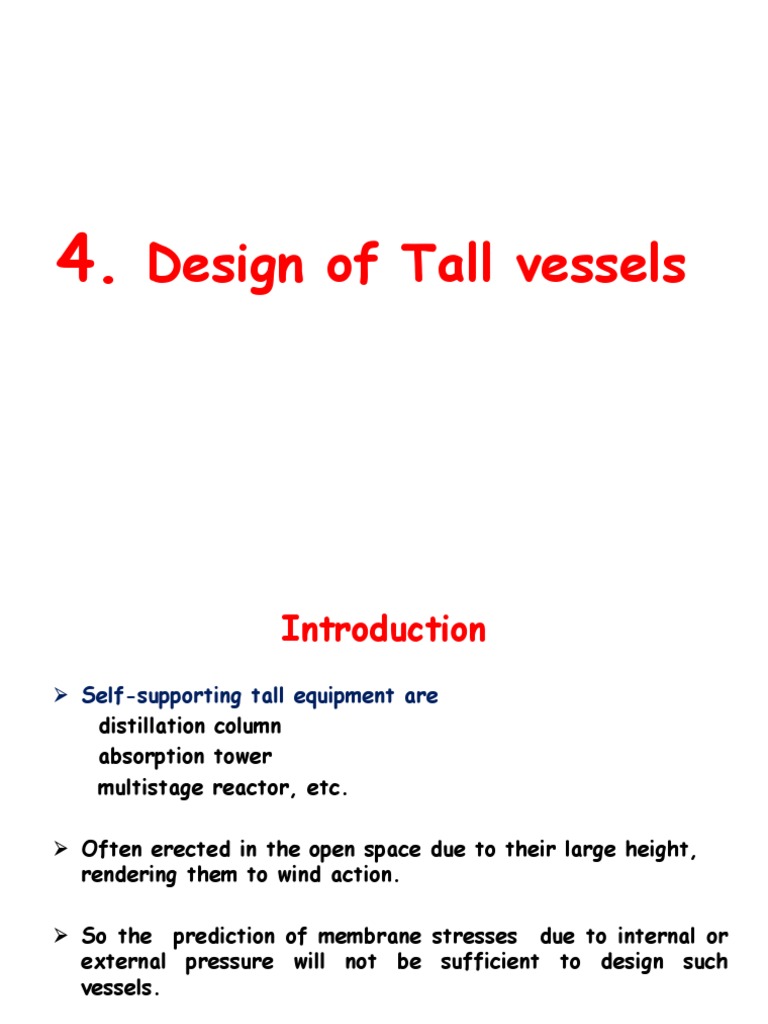 Design of Tall Vessels | PDF | Stress (Mechanics) | Bending