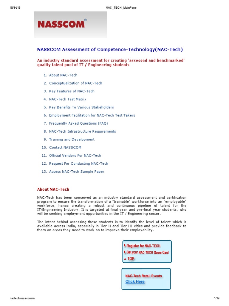 Nac Tech Mainpageth | Download Free PDF | Educational Assessment ...