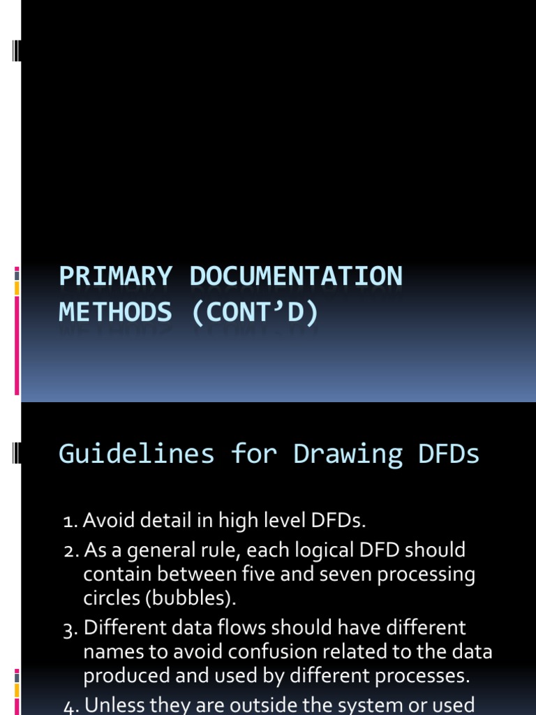 Primary Documentation Methods (Cont'd) | PDF | Data Management ...