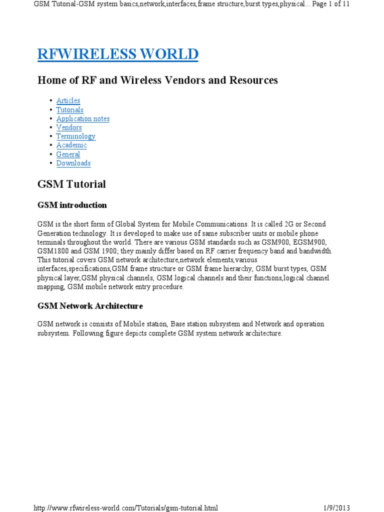 Gsm Tutorial Download Free Pdf Gsm Telecommunications Engineering