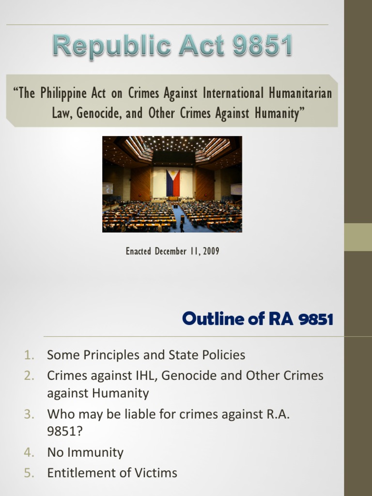 (Day 2) 2.) Atty. Jim Arroyo - RA 9851 | PDF | International ...