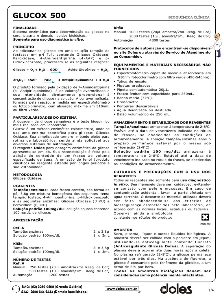 Glucox 500 Doles | PDF | Diabetes | Solução-tampão