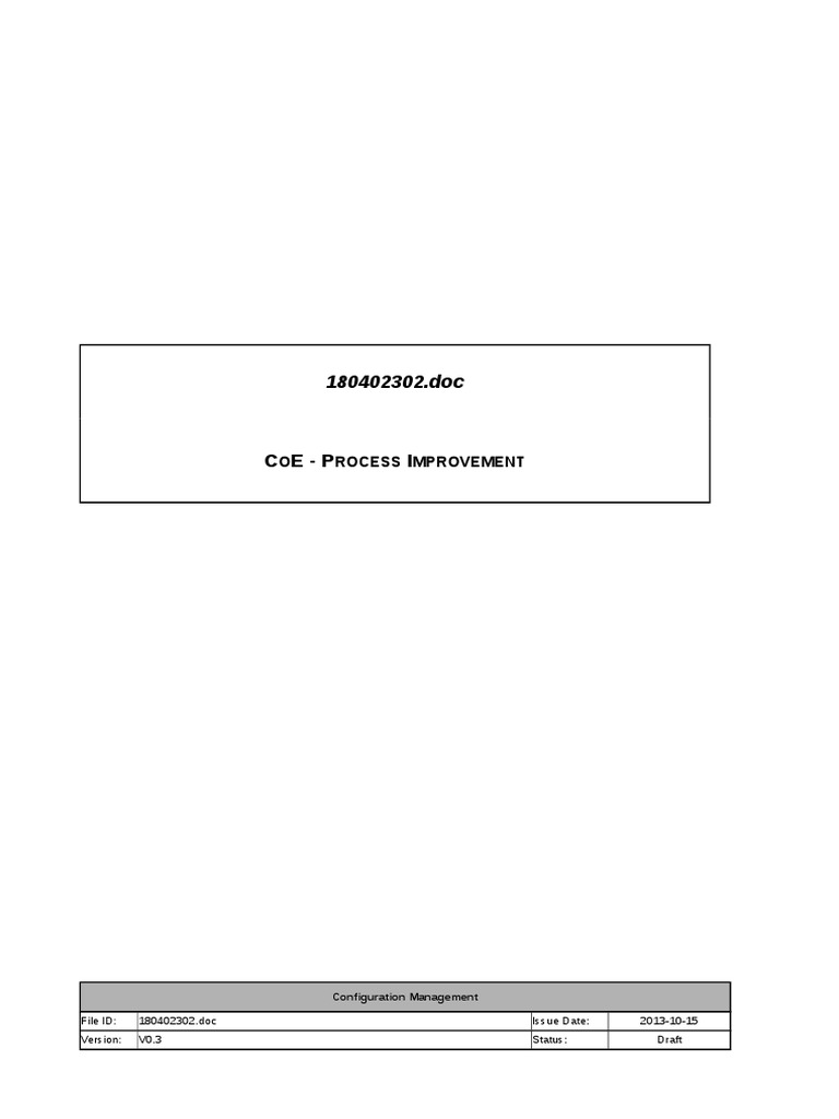 Process Improvement Plan | PDF | Business Process | Emergence