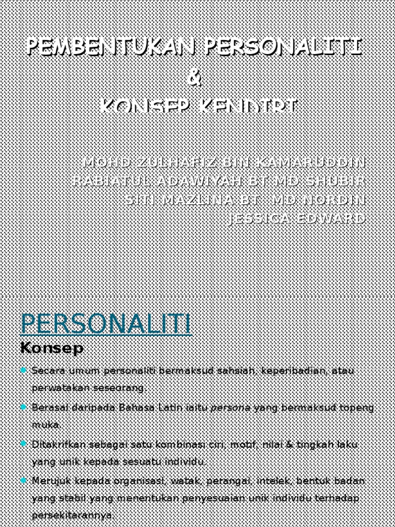 Pembentukan Personaliti And Konsep Kendiri Pdf