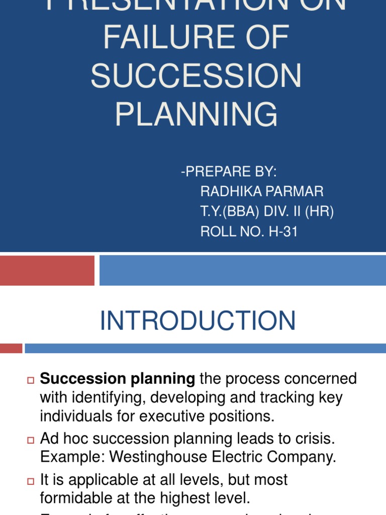 Failure in Succession Planning | PDF | Business