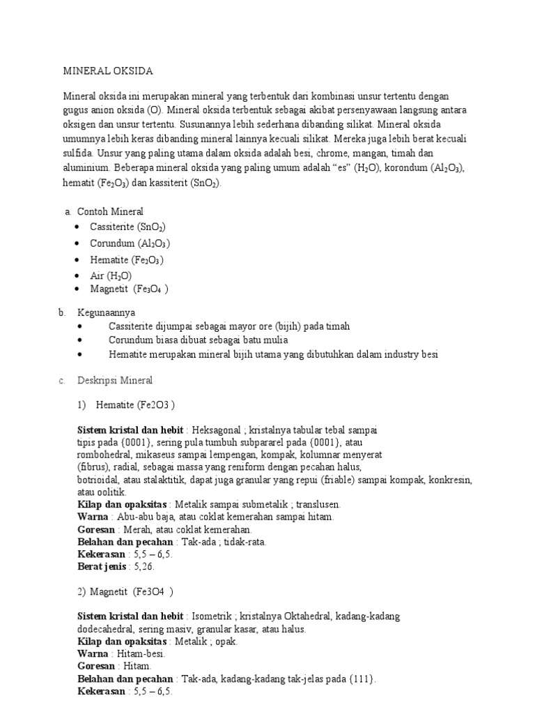 Mineral Oksida | PDF
