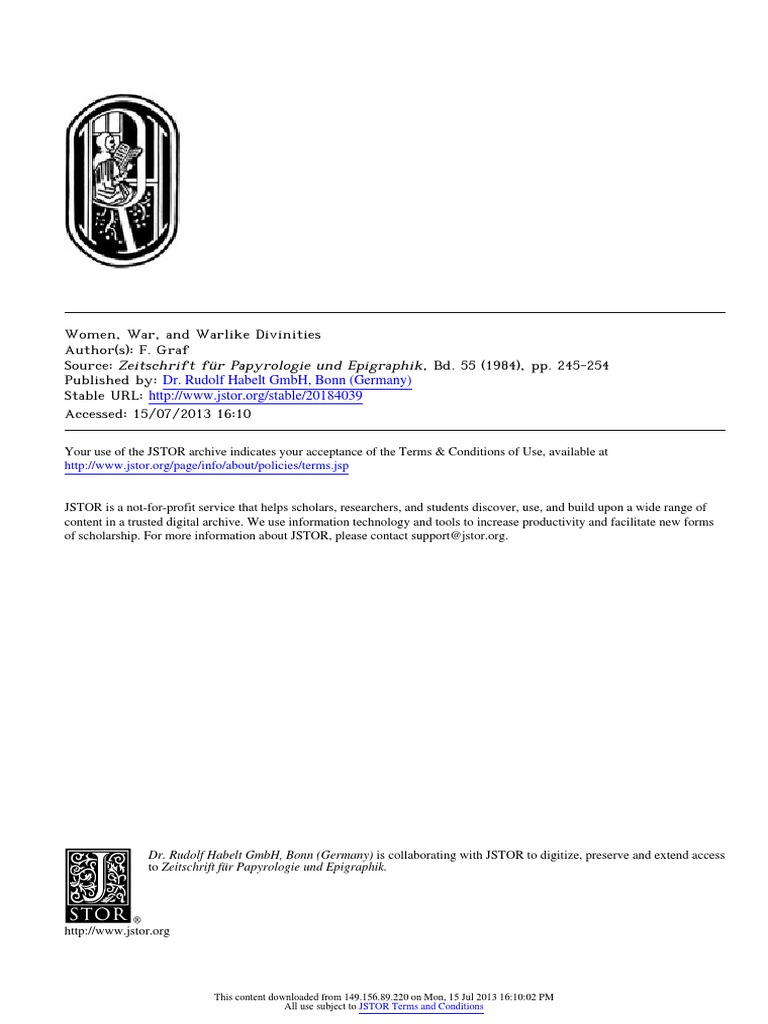 Graf - War Women and Warlike | PDF | Athena | Aphrodite