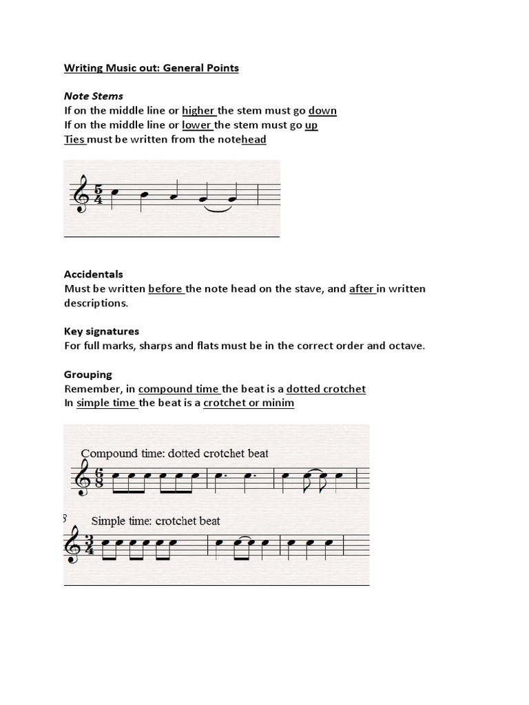 Grade 5 Theory Revision Notes | PDF | Clef | Musical Notation